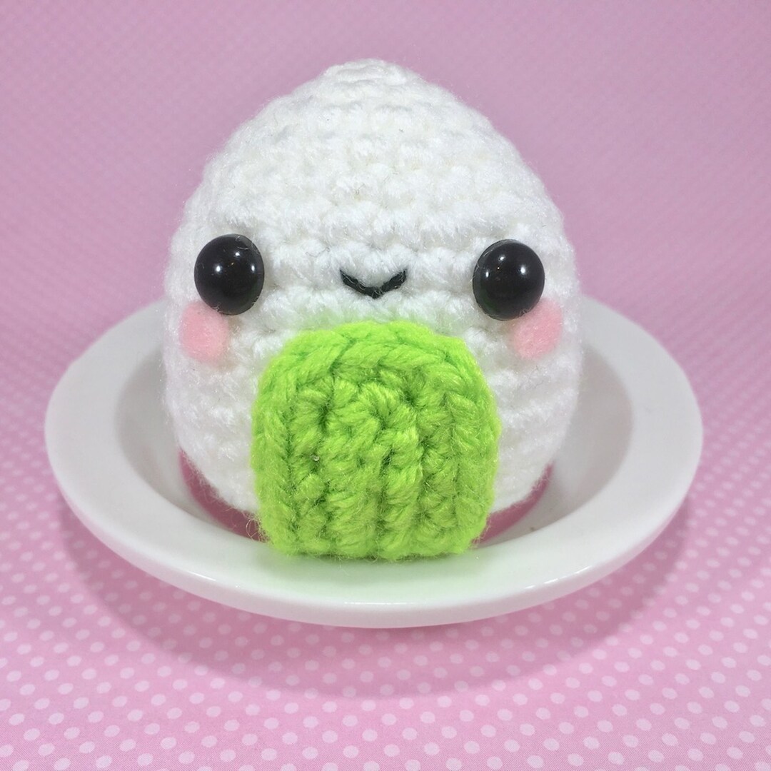 CROCHET PATTERN for Amigurumi Onigiri Plushy, Crochet Rice Ball, Step ...