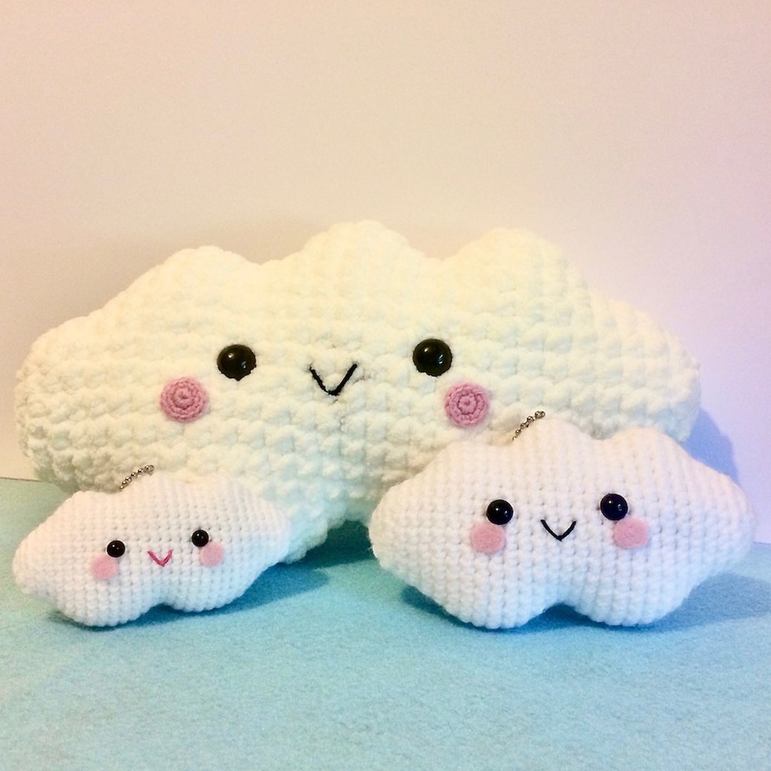 CROCHET PATTERN for Amigurumi Cloud Kawaii Plushy, Crochet Clouds in 3 ...