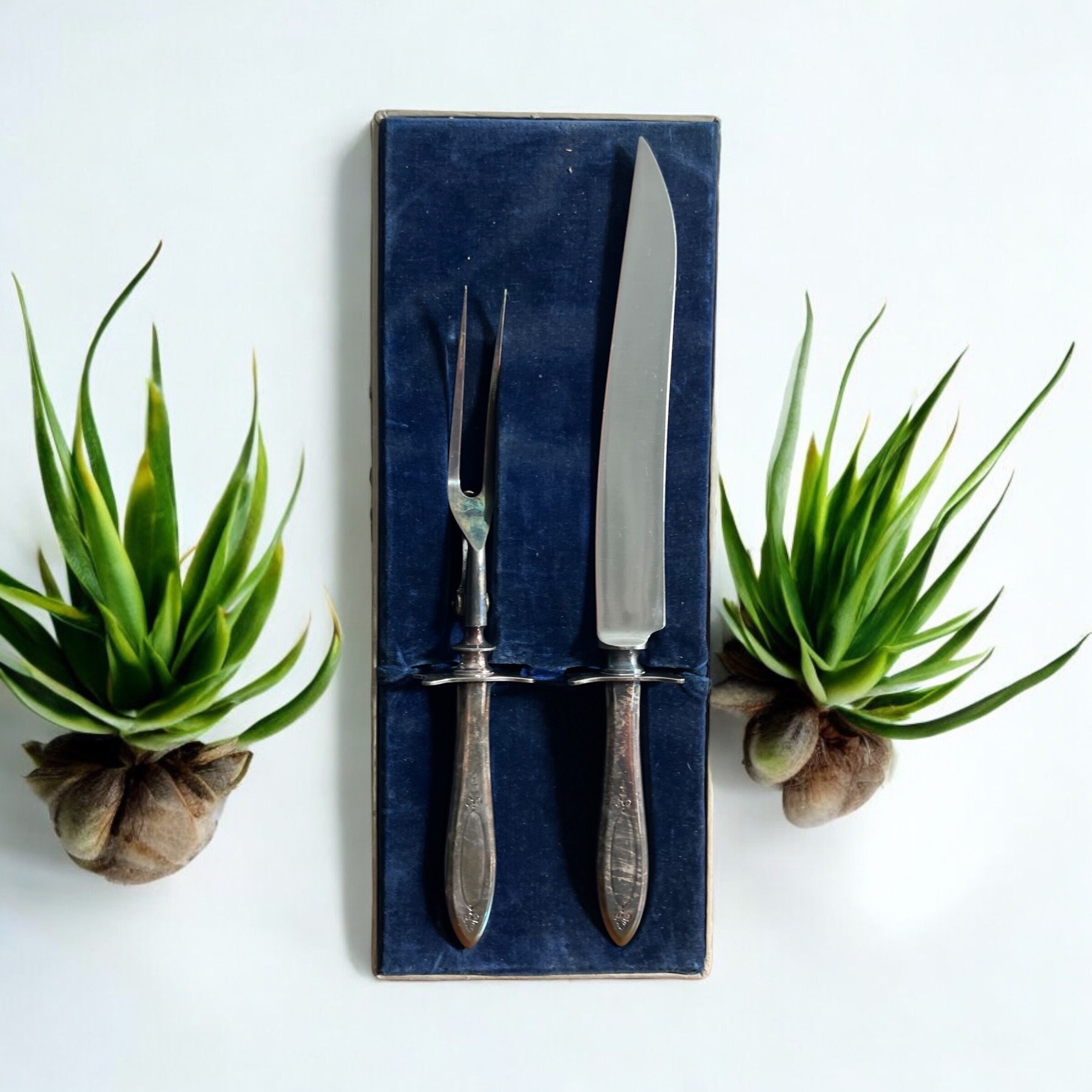 Vintage 1900s Insico Stainless 3 Piece Carving Set | Vintage Knife and ...