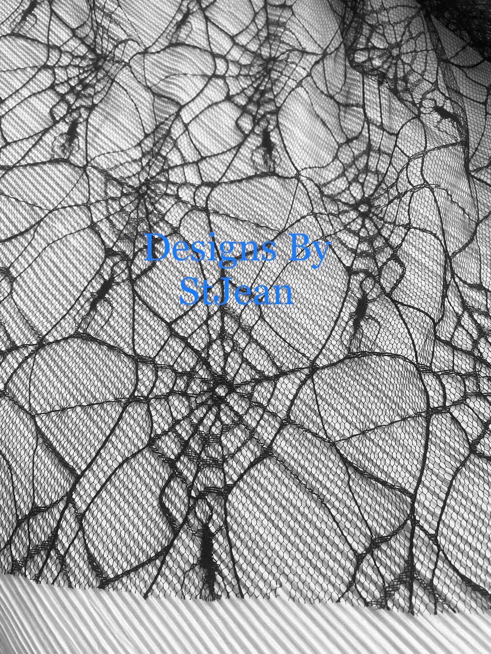 2 Tier Black Cob Web Veil, Spider Web Veil, Halloween Veil, Gothic ...