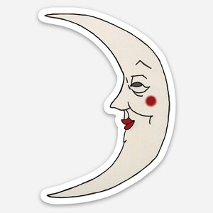 Retro Moon Sticker | Vinyl Decal - Etsy