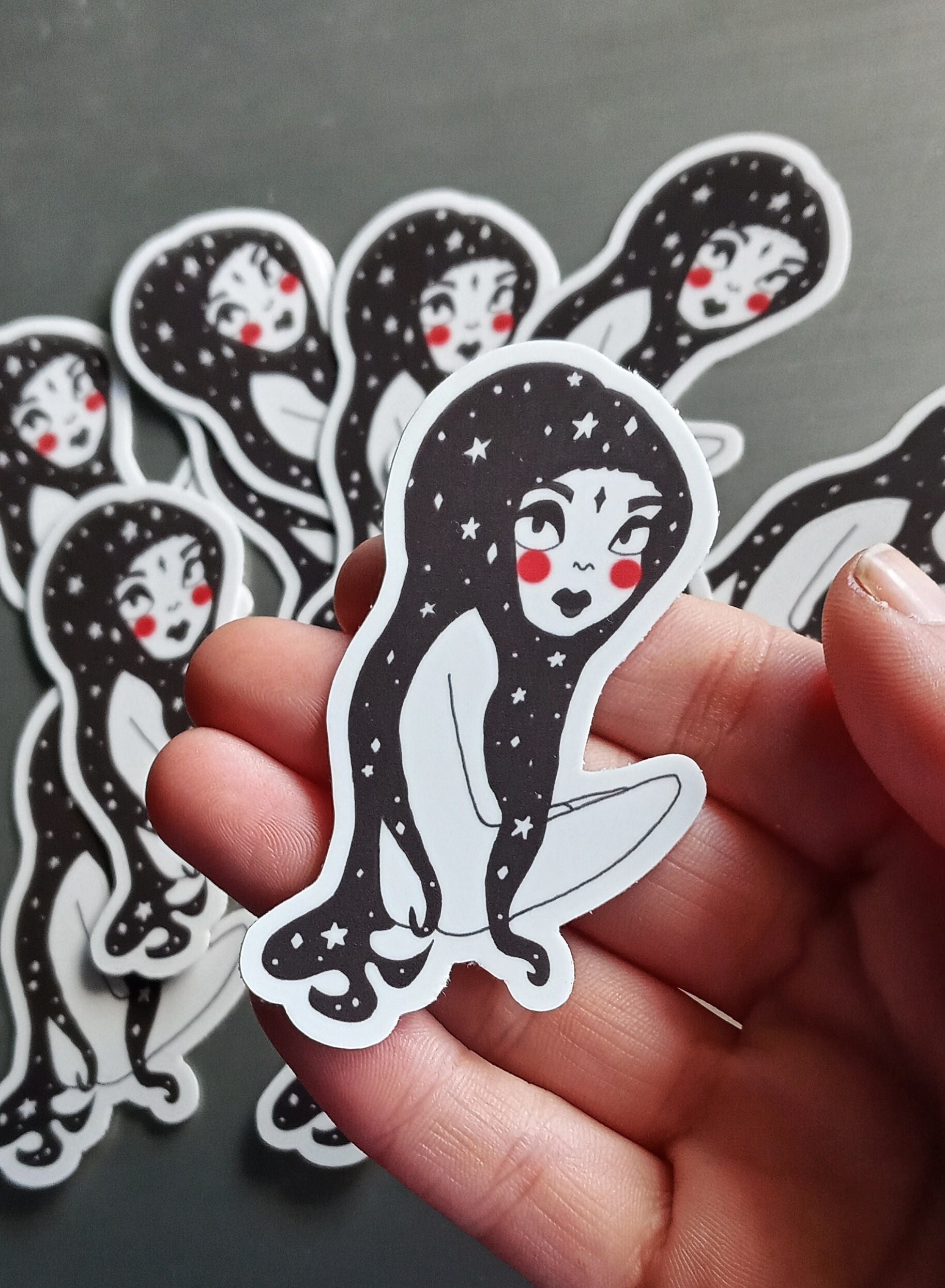 Galaxy Girl Sticker Vinyl Decal | Etsy