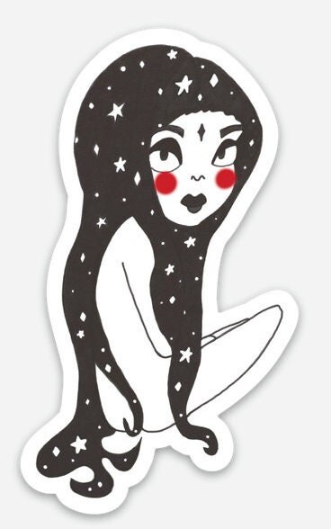 Galaxy Girl Sticker Vinyl Decal | Etsy