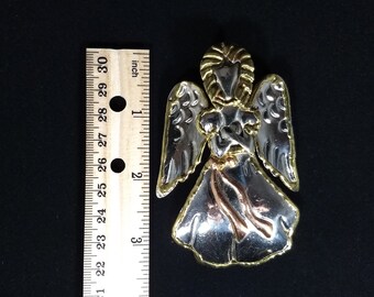 Silver angel brooch | Etsy