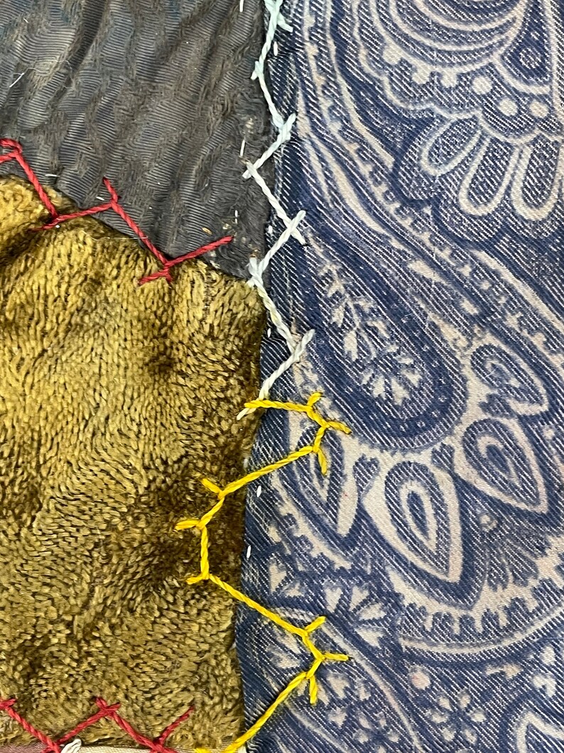 Victorian Crazy Quilt Patchwork Scrap Piece for Sewing | Etsy