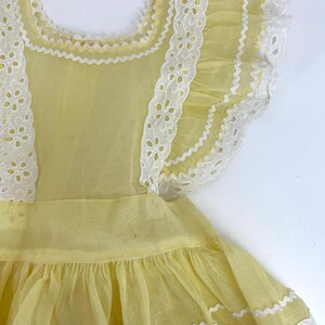 Vintage 1950’s Baby Girls Yellow Organza Translucent Pinafore Apron ...