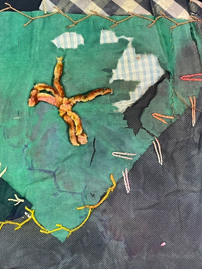 Victorian Crazy Quilt Patchwork Scrap Piece for Sewing | Etsy