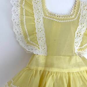 Vintage 1950’s Baby Girls Yellow Organza Translucent Pinafore Apron ...