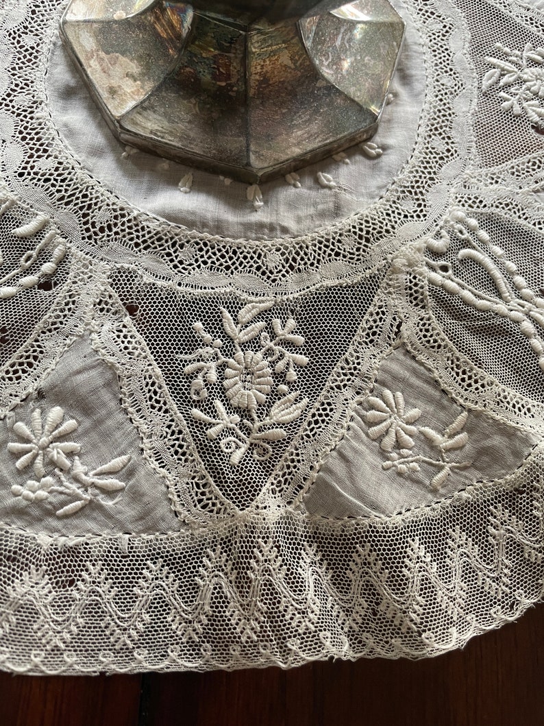 Rare 1920s Normandy Lace Round Embroidered Vanity Linen With - Etsy