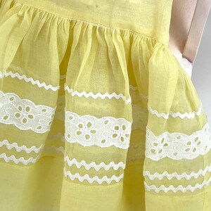 Vintage 1950’s Baby Girls Yellow Organza Translucent Pinafore Apron ...