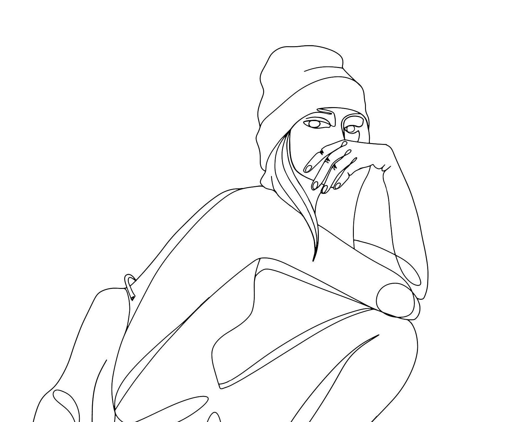 Minimalist One Line Wall Art Skater Girl Wall Art for - Etsy