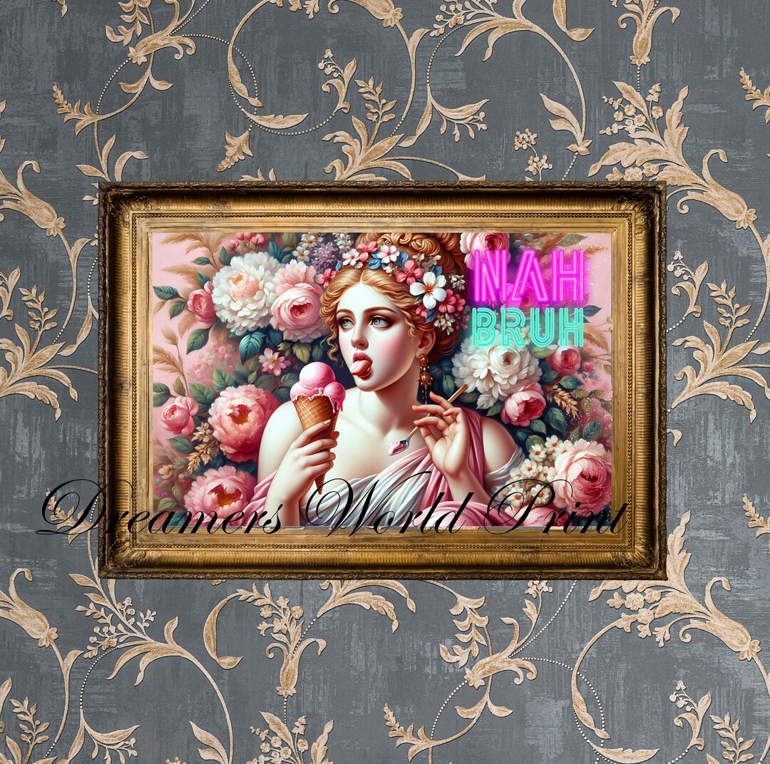 Aphrodite Art Print Child of Aphrodite Nah Bruh Funny Wall Art Poster ...