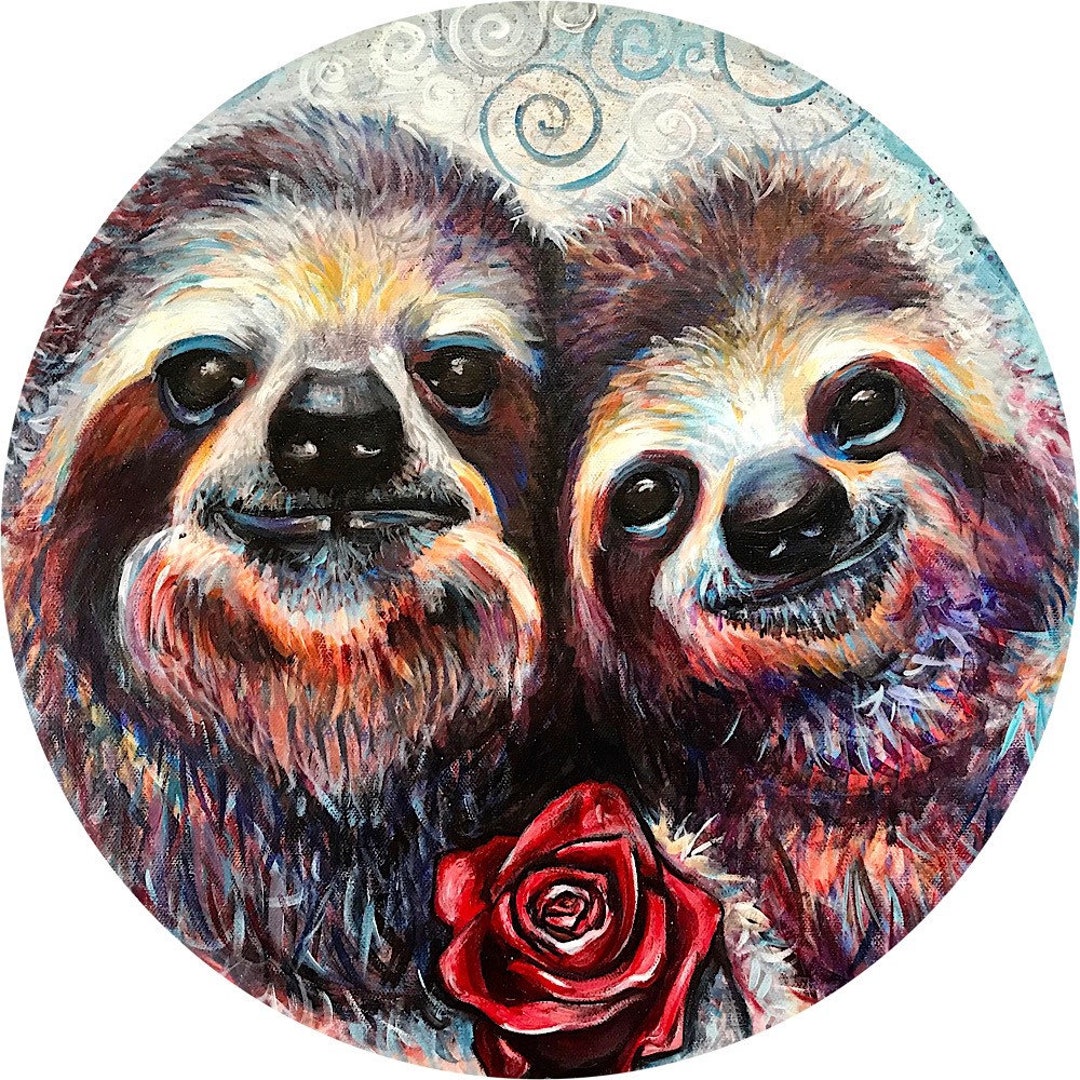 Sloth Pair- Must Have Been the Roses- Uv/vinyl Bumper Sticker - Jerika ...
