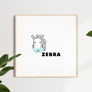 Cute Zebra Printable Art, Digital Prints, Prints, Various Sizes ...