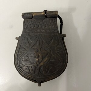 Turkish Ottoman Empire Brass Gun Powder Flask on Leather Belt - Etsy