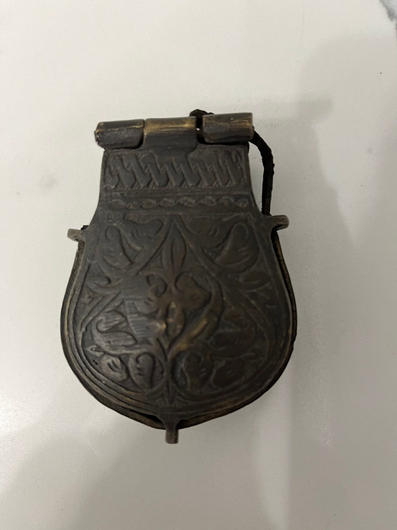 Turkish Ottoman Empire Brass Gun Powder Flask on Leather Belt - Etsy