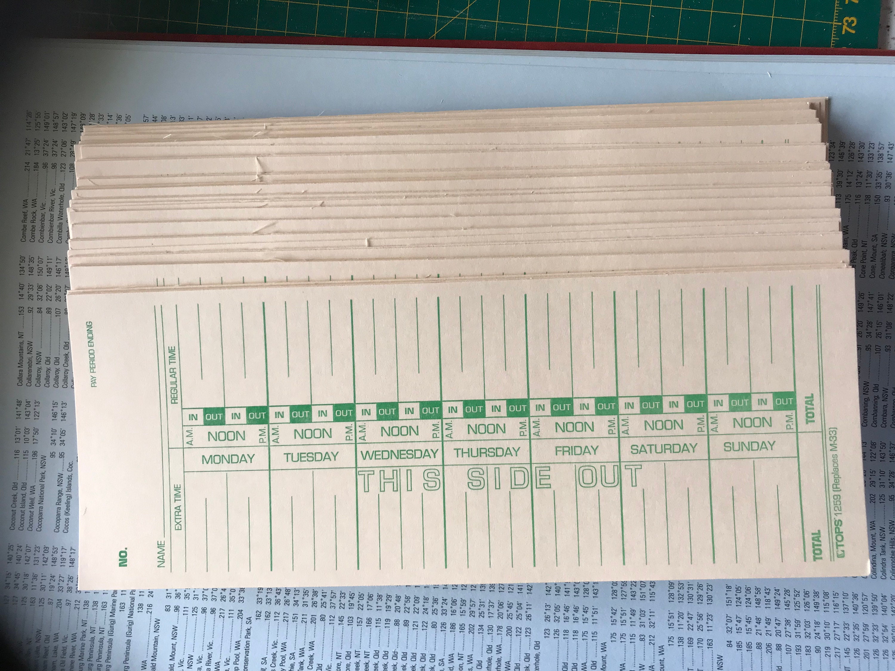 10x Time Cards Bundy Clock Cards 7 | Etsy