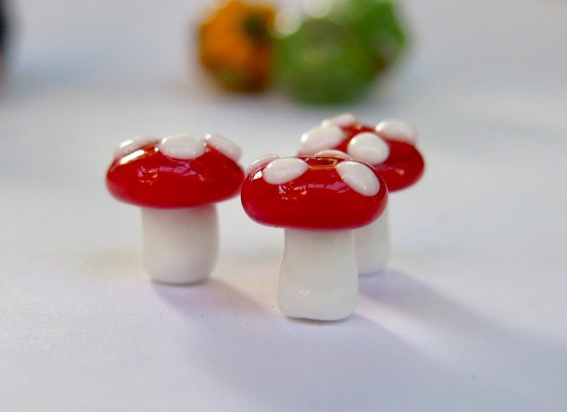 3 Little Tiny Red Toadstools Cute Set of 3 | Etsy