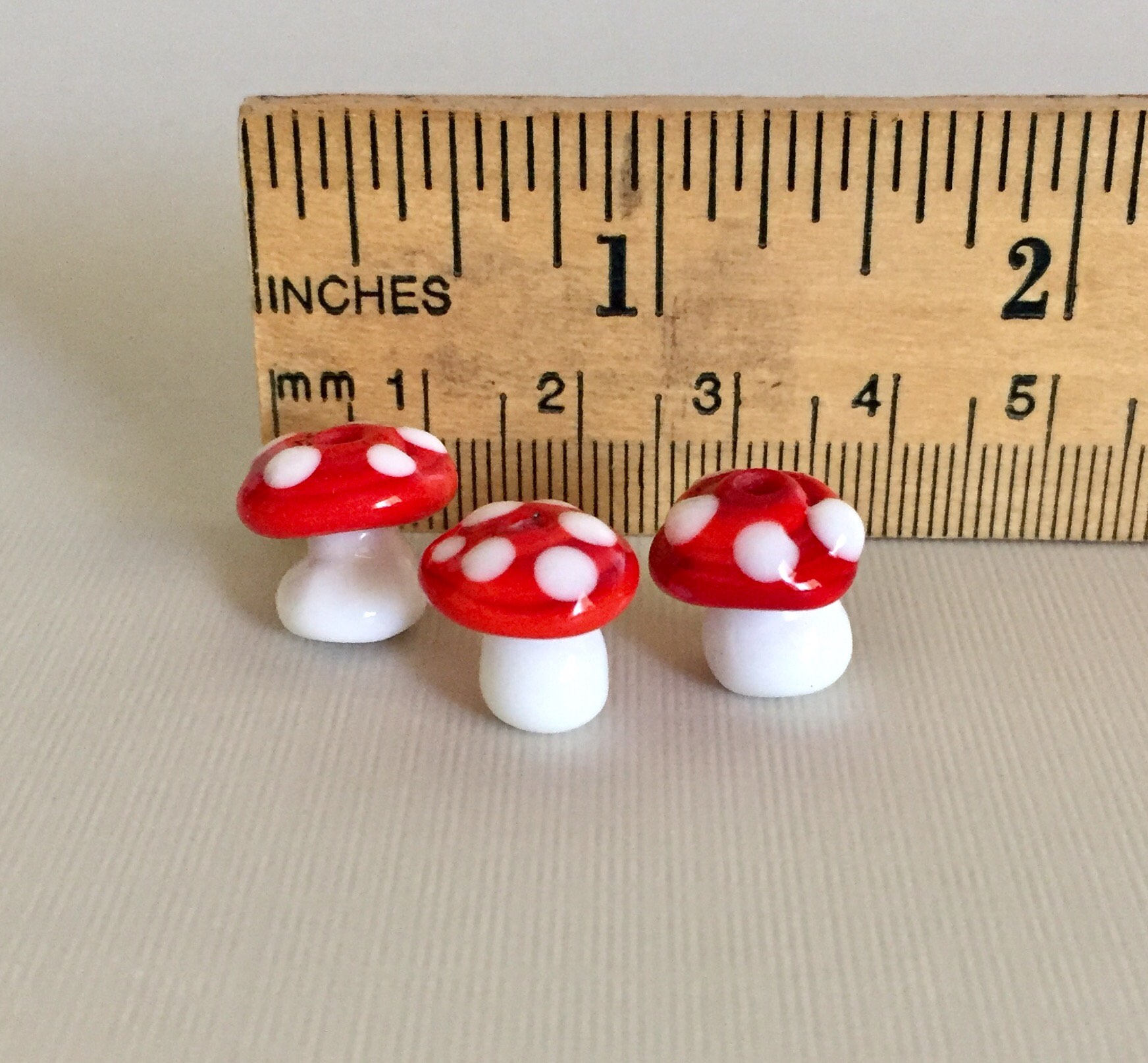 3 Little tiny red toadstools cute set of 3 | Etsy