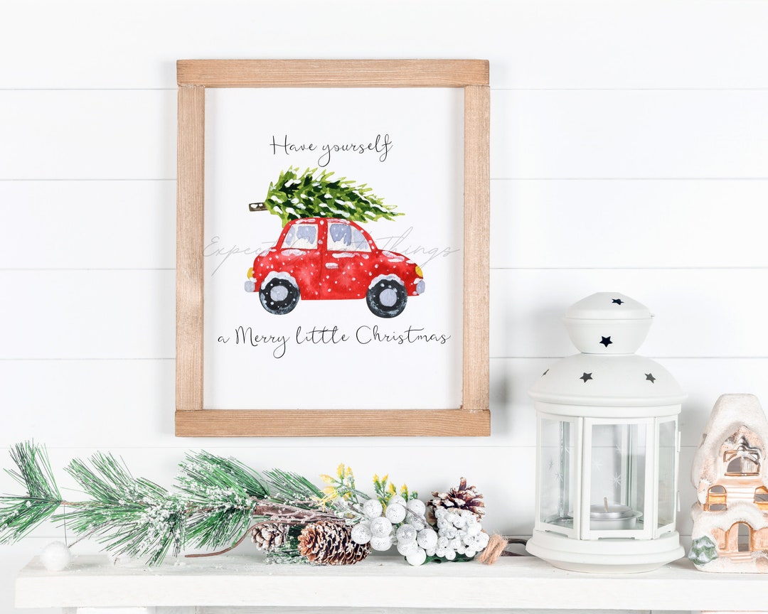 DIGITAL DOWNLOAD - Christmas Car With Tree Print - Etsy