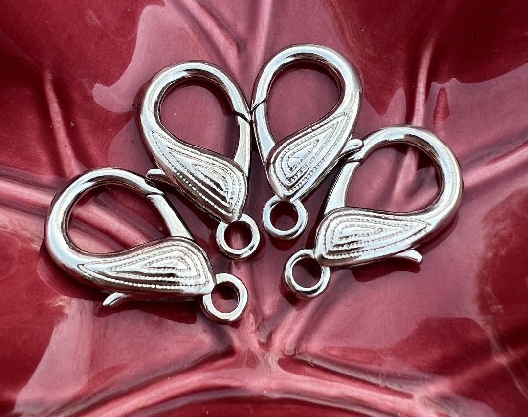 Silver Lobster Claw Designer Clasp With Closed Ring Extra Large 16 X ...