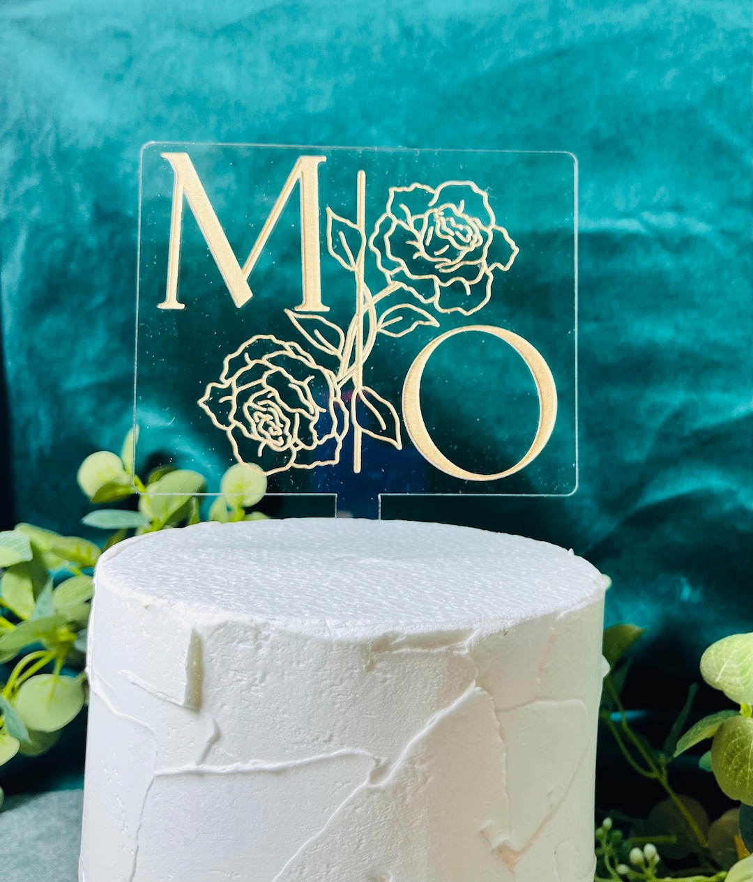 Modern Gold Rose Wedding Cake Topper, Roses Wedding Cake Topper ...