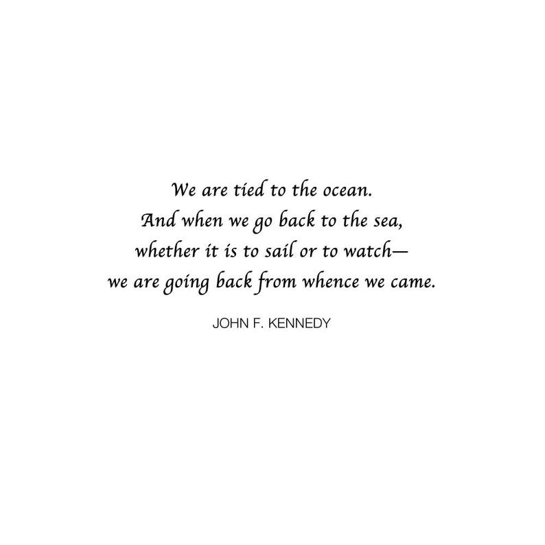 John F. Kennedy Ocean Quote Art Print Ocean Waves Sunset Sky - Etsy