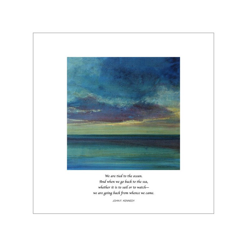 John F. Kennedy Ocean Quote Art Print Ocean Waves Sunset Sky - Etsy