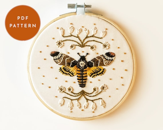 PDF Pattern death Head Moth Witchy Embroidery - Etsy