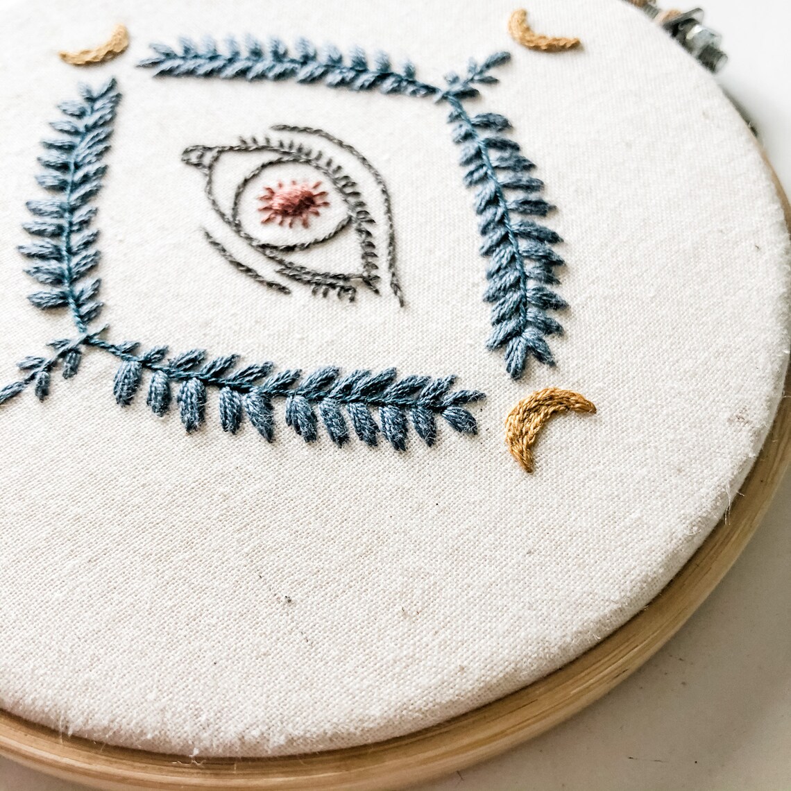 Eye of Earth Embroidery Pattern: Witchy Botanical Design (PDF Pattern ...