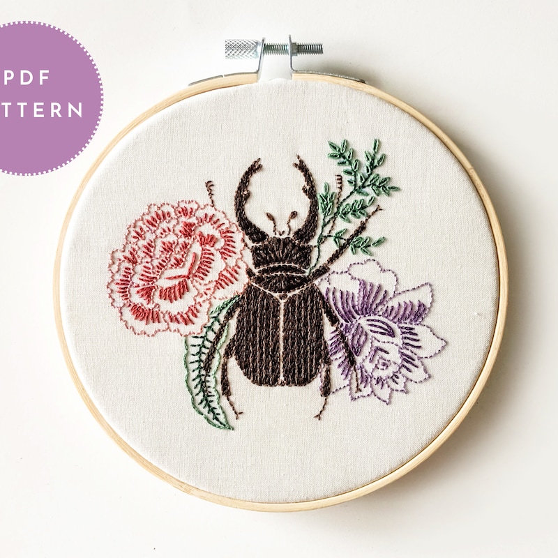 Beetle Embroidery - Etsy