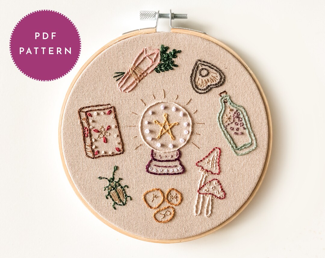 Witch's Tools Embroidery Pattern: Wiccan, Pagan, Spooky (PDF Pattern ...
