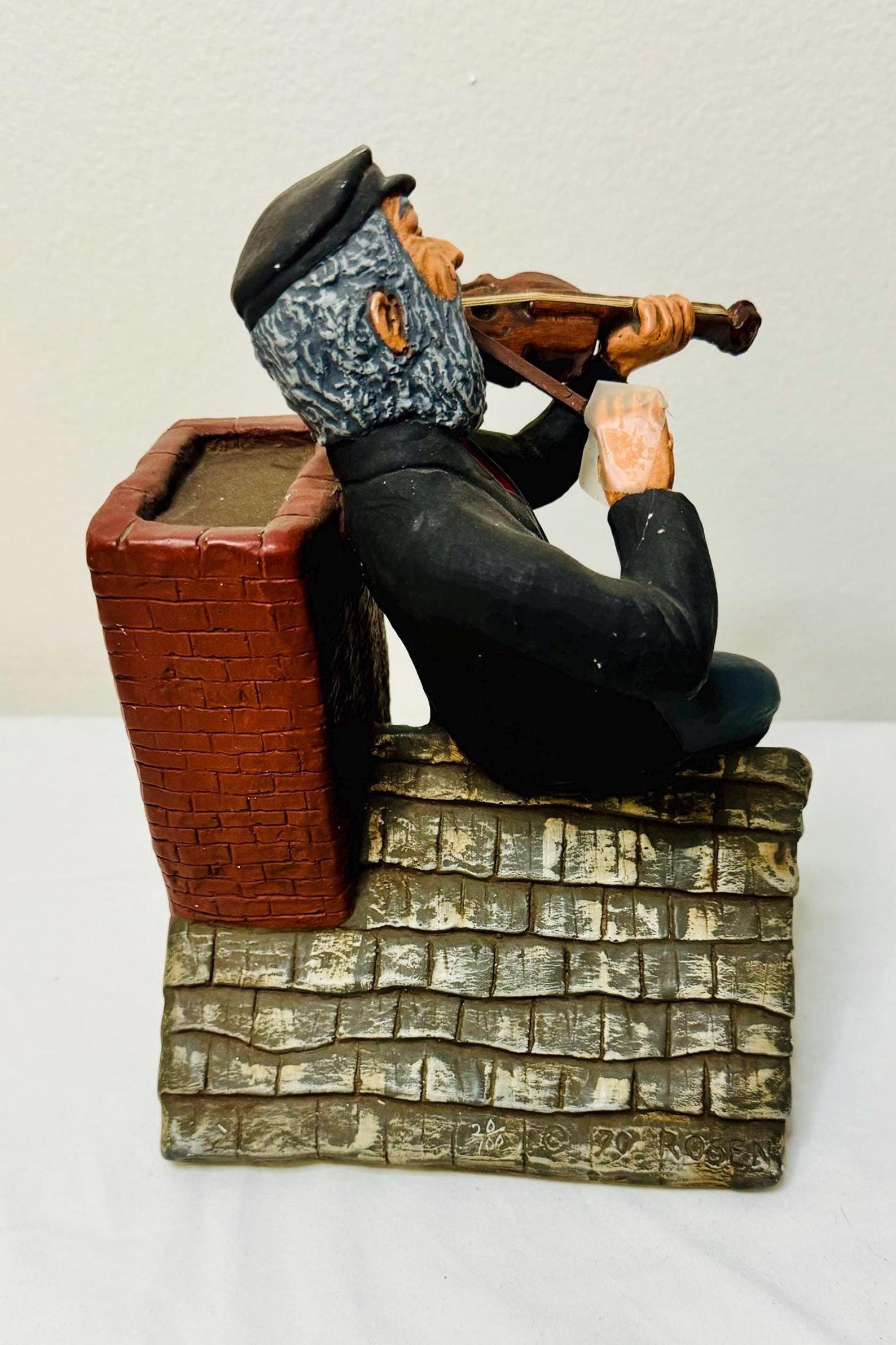Vintage Rosen Fiddler Figurine – 1976 Hand-painted Folk Art Sculpture ...