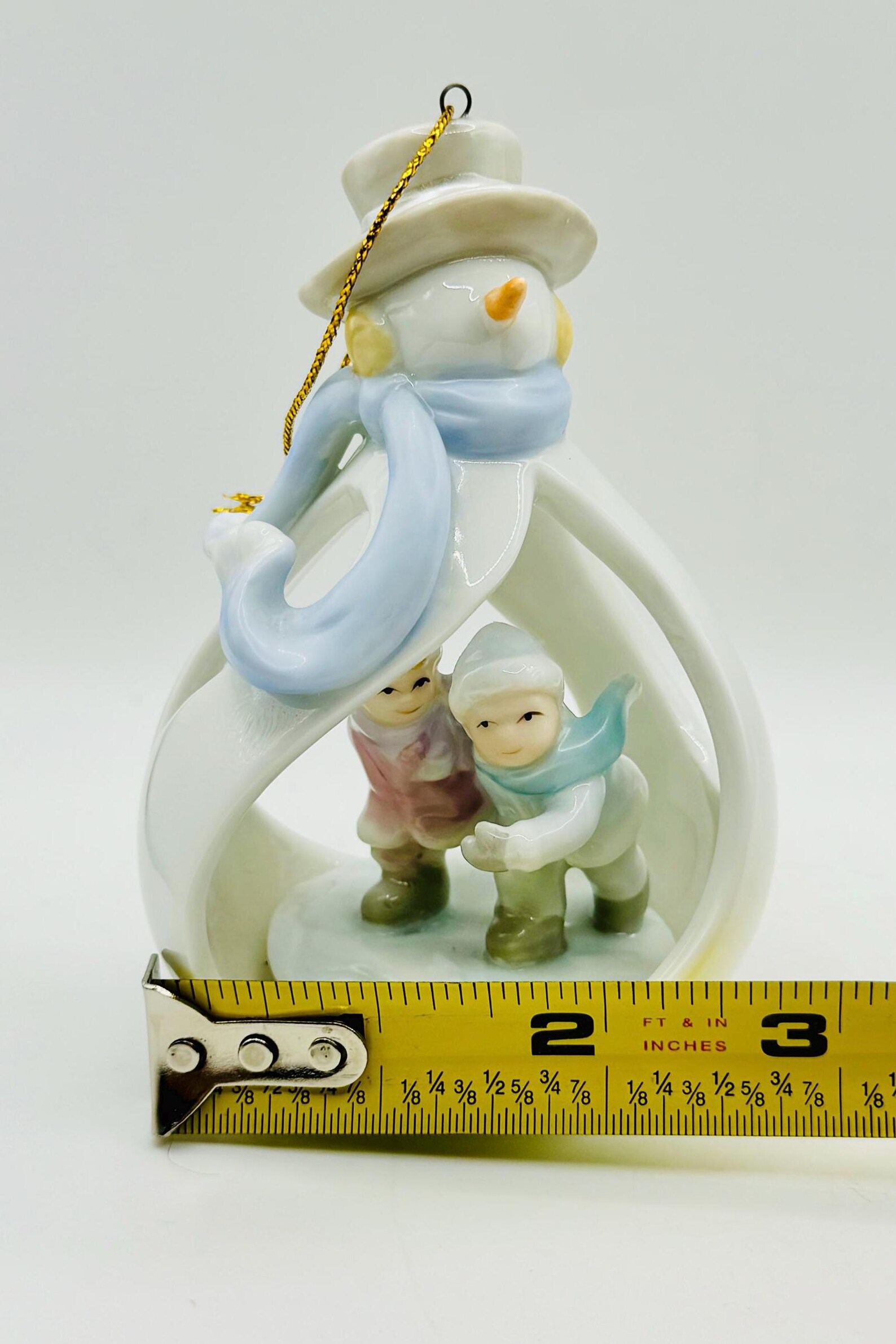 Vintage Avon Snowman Porcelain Ornament With Kids Skating 2005 ...