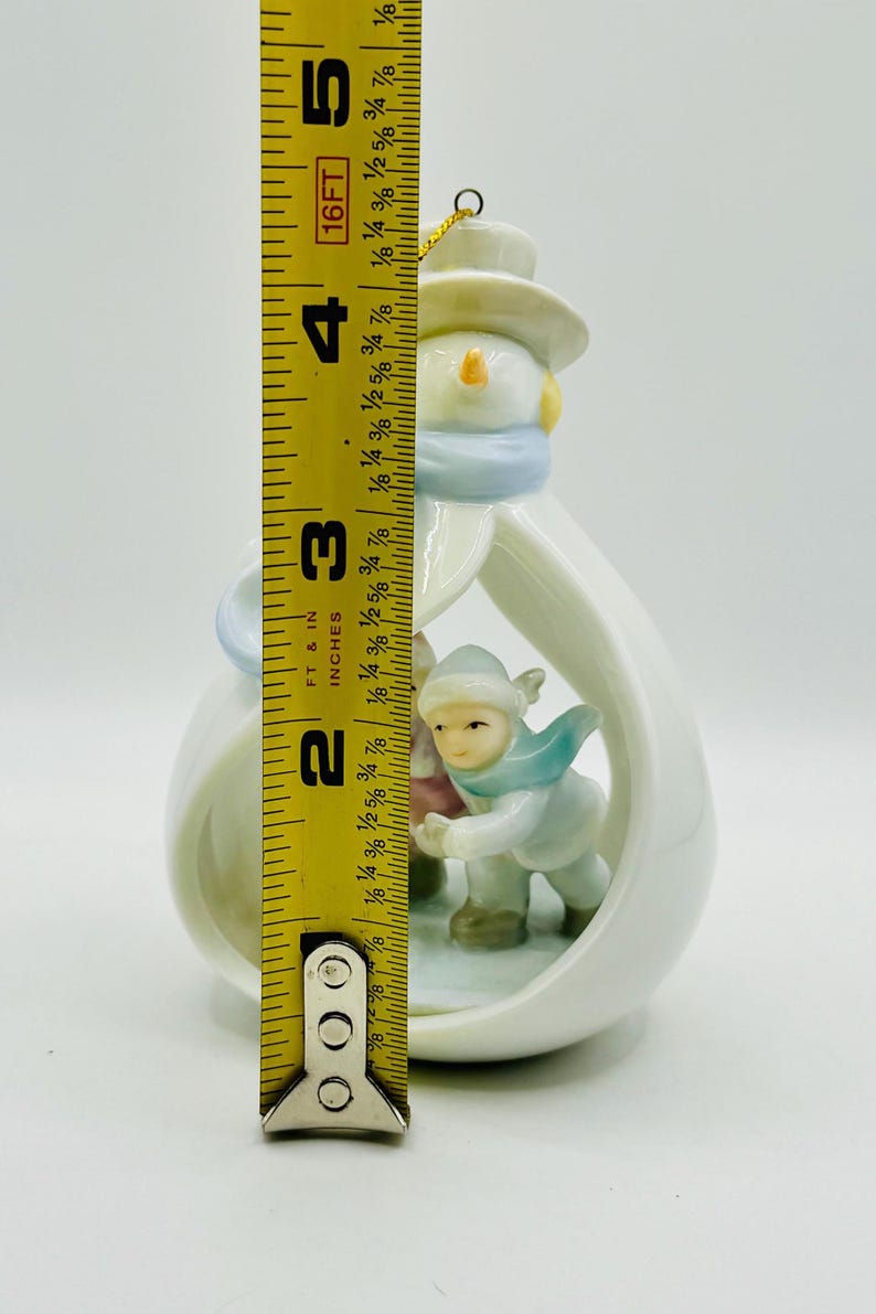Vintage Avon Snowman Porcelain Ornament With Kids Skating 2005 ...