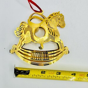 Vintage Gold Rocking Horse Christmas Ornament - Danbury Mint Style ...
