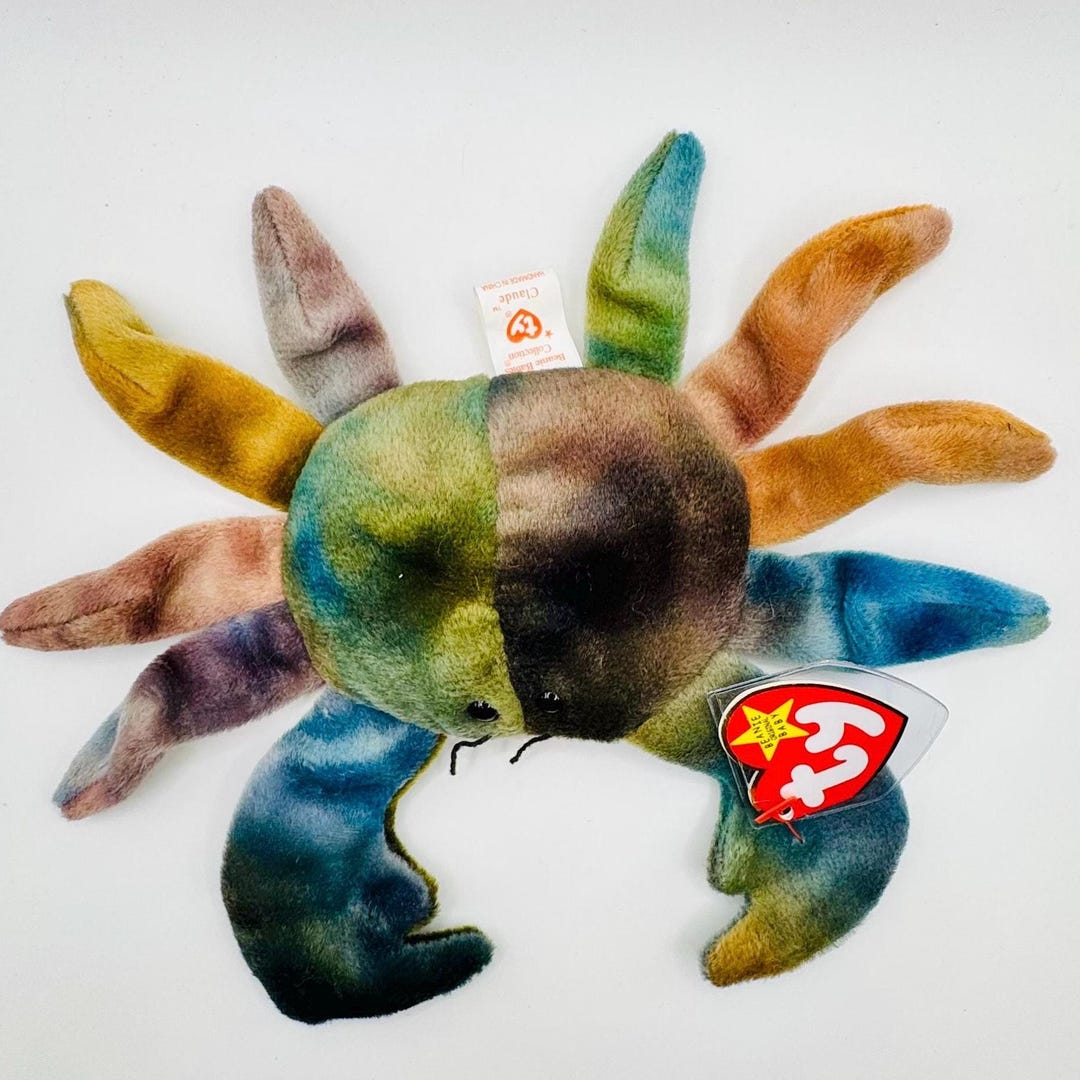 Rare 1996 Ty Beanie Baby Claude the Crab: Vintage Tie-dye Plush - Etsy