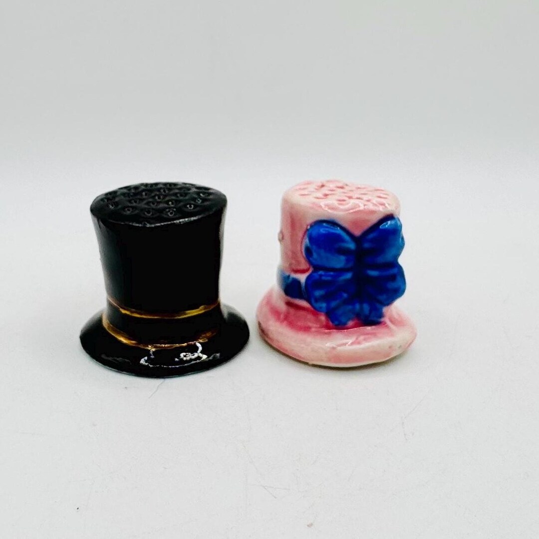 Vintage Pair Schmid Ceramic Bonnet Thimbles - Charming Collectibles ...