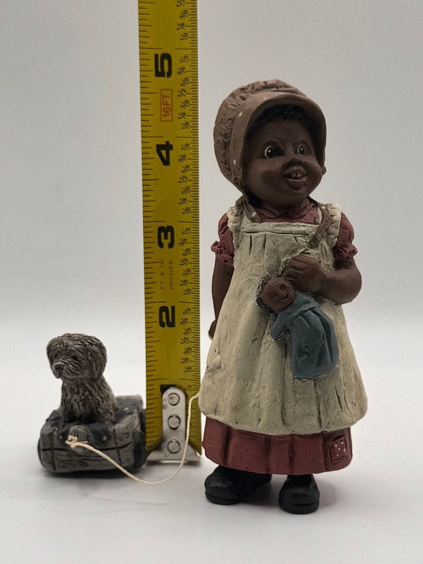 Vintage Miss Martha Holcomb Figurine: Bonnie & Buttons, Girl With Dog ...