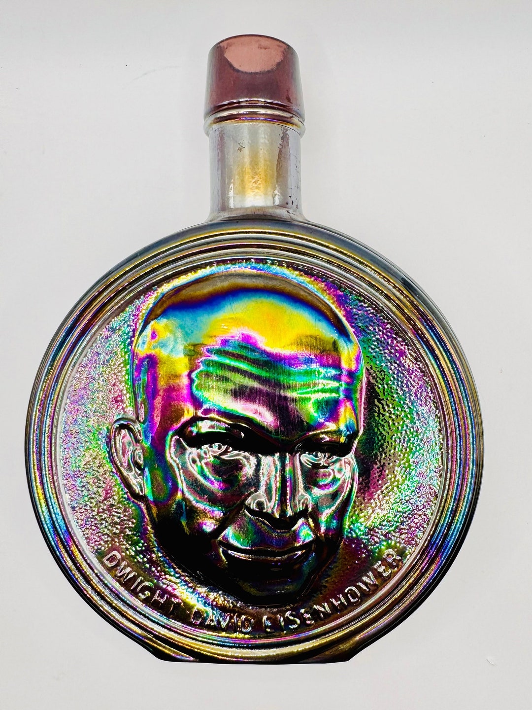 Vintage Wheaton Iridescent Carnival Glass ( Empty ) Bottle President ...