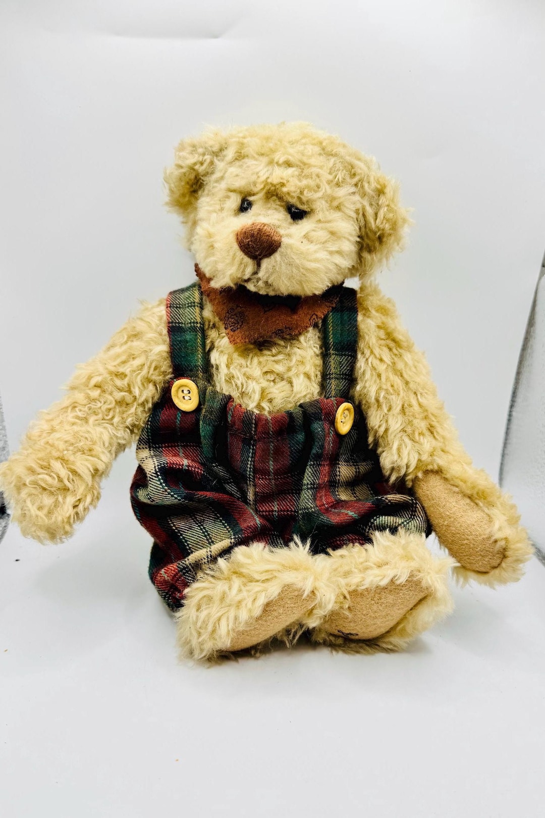 Vintage 1995 Ganz Cottage Collectibles Teddy Bear by Lorraine Plaid ...