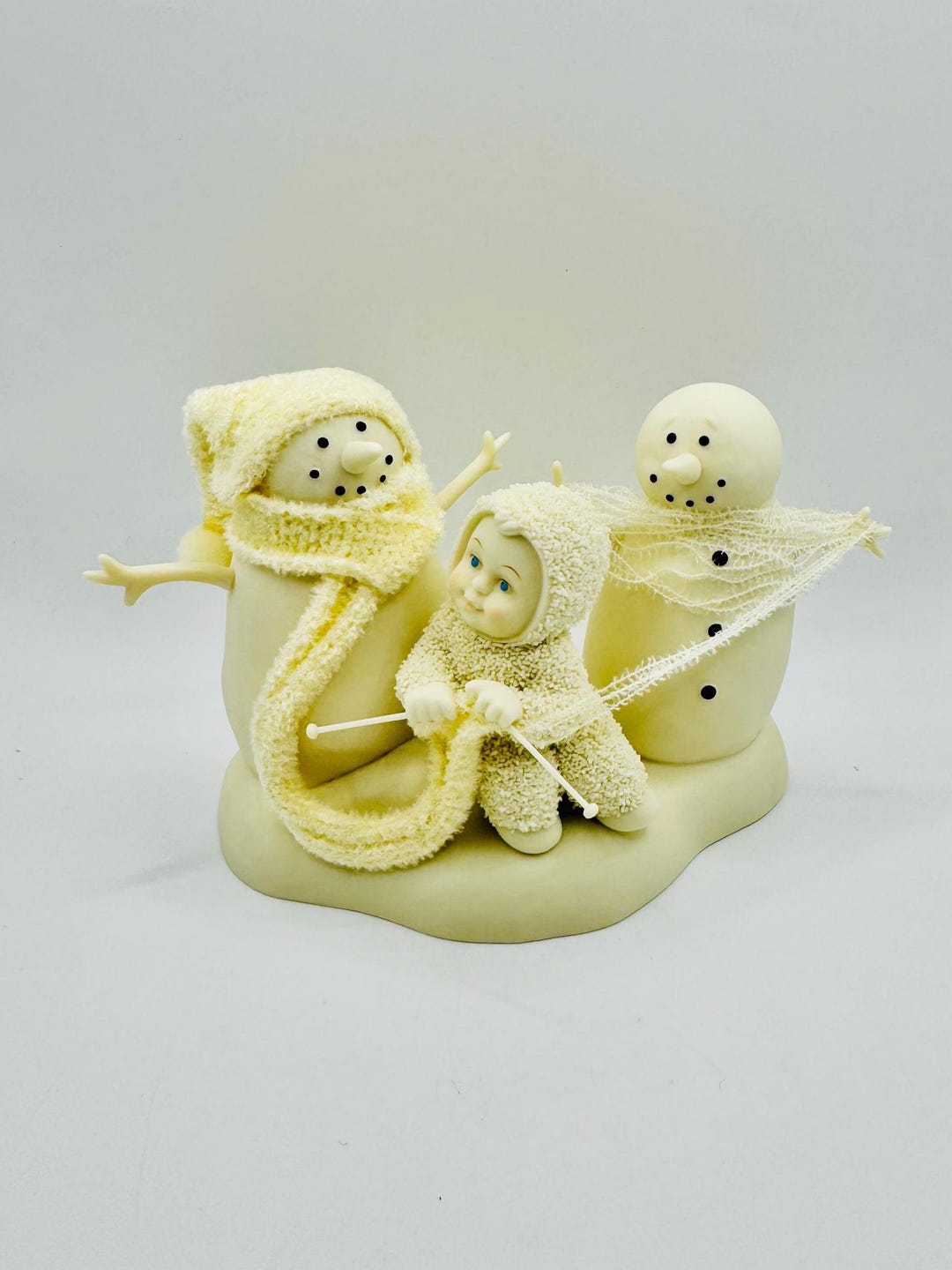 Vintage Rare Hard to Find Item Snowbabies 2003 Hooked on Knitting Mint ...