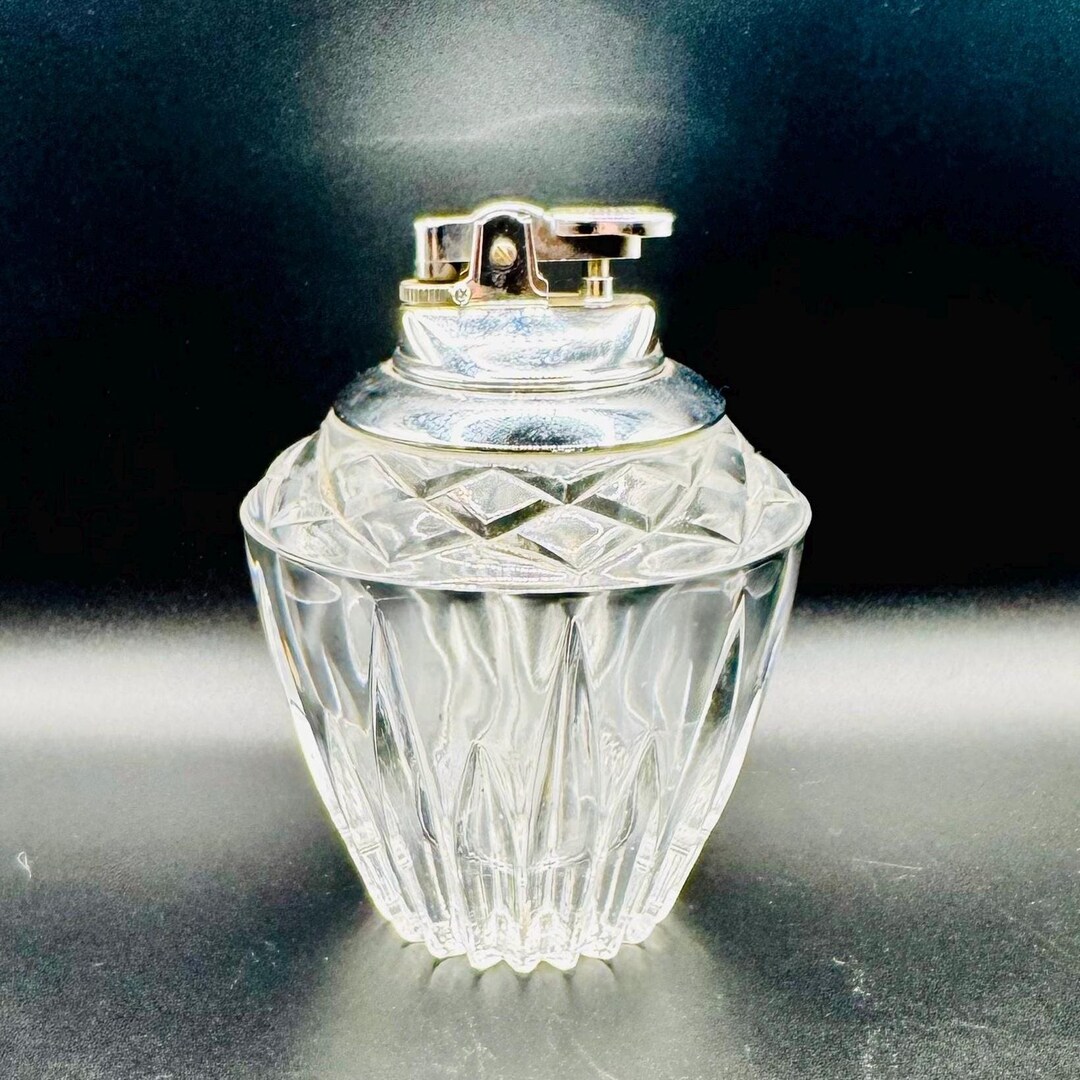 Vintage Cut Glass Table Lighter – Elegant Crystal and Silver Accent - Etsy