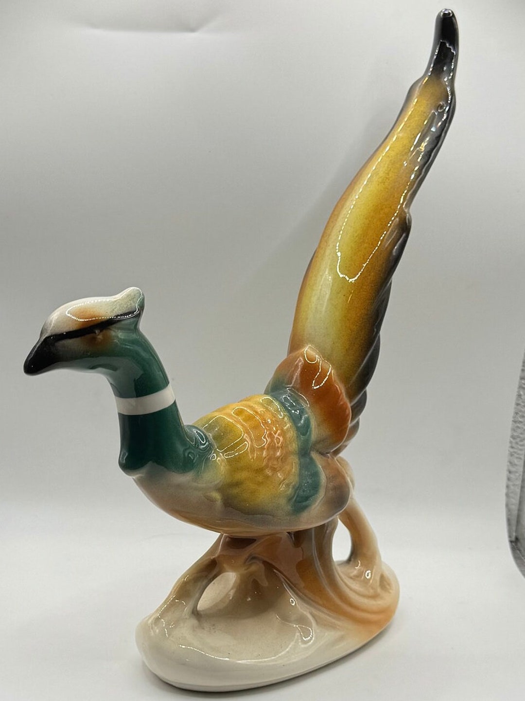 Mid Century Peacock Ceramic Figurine. Free Shipping - Etsy