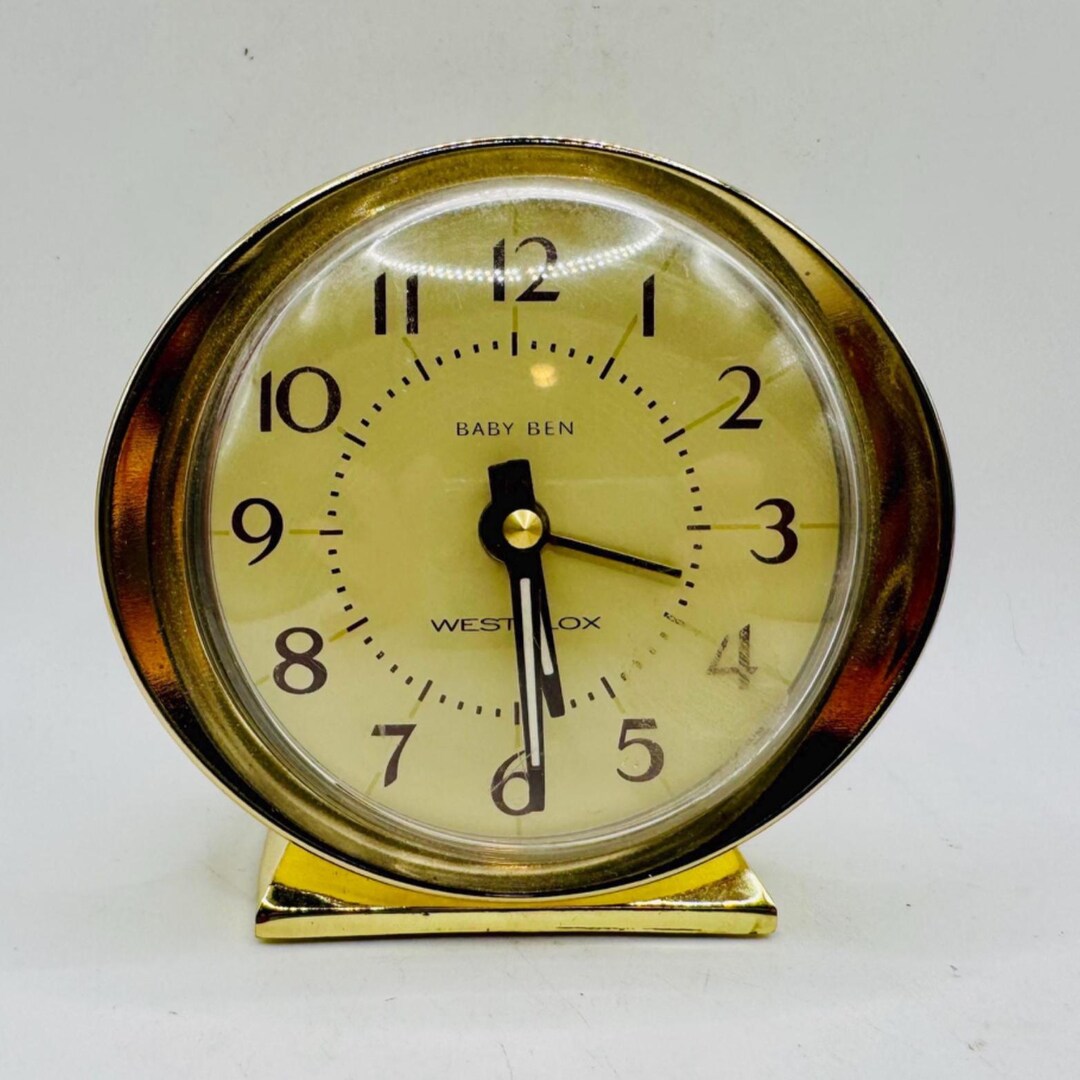 Vintage Westclox Baby Ben Alarm Clock | Mid-century Gold Tone Wind-up ...