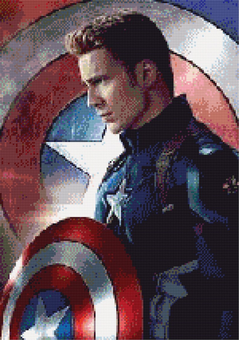 Captain America Cross Stitch Pattern. | Etsy