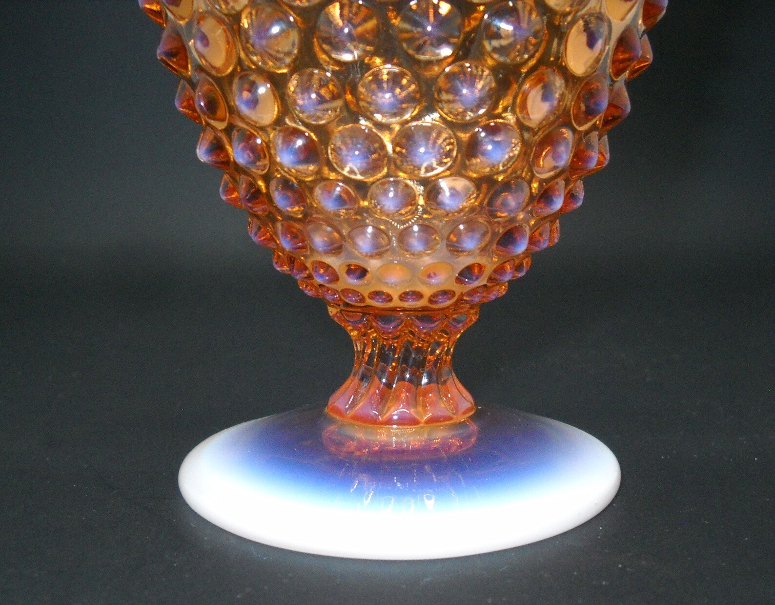 Duncan and Miller 118 Cranberry Pink Opalescent Hobnail Crimped Vase - Etsy