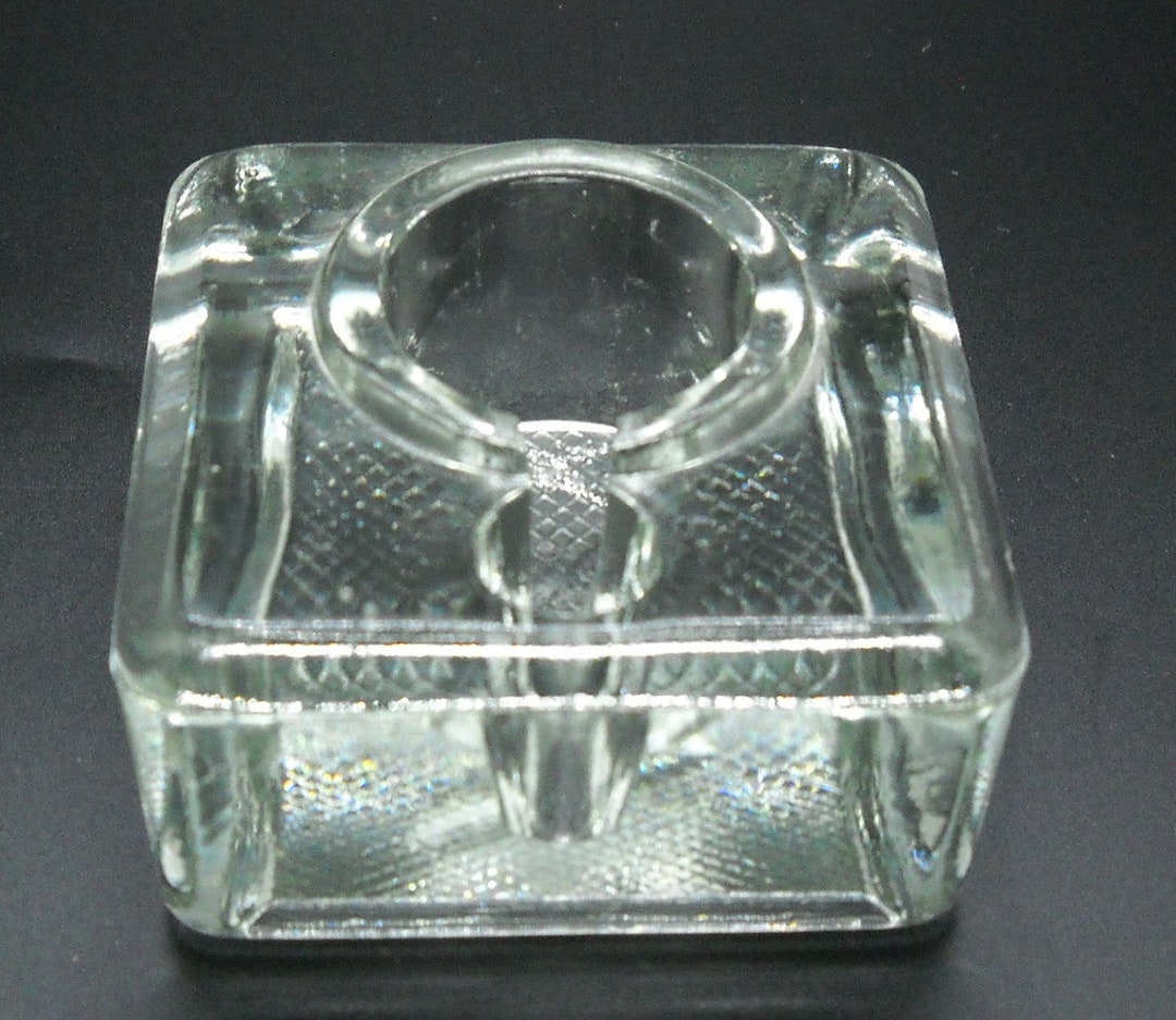 Vintage Pressed Glass Inkwell Made in England - Etsy