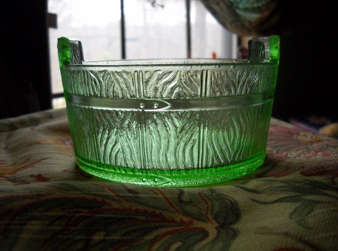 Diamond Glass Butter Dish / Powder Jar Bottom Bark Pattern as Named by ...