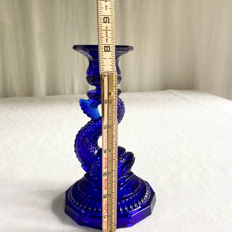 Vintage Cobalt Blue Dolphin Candlesticks: Maritime Victorian Pair - Etsy